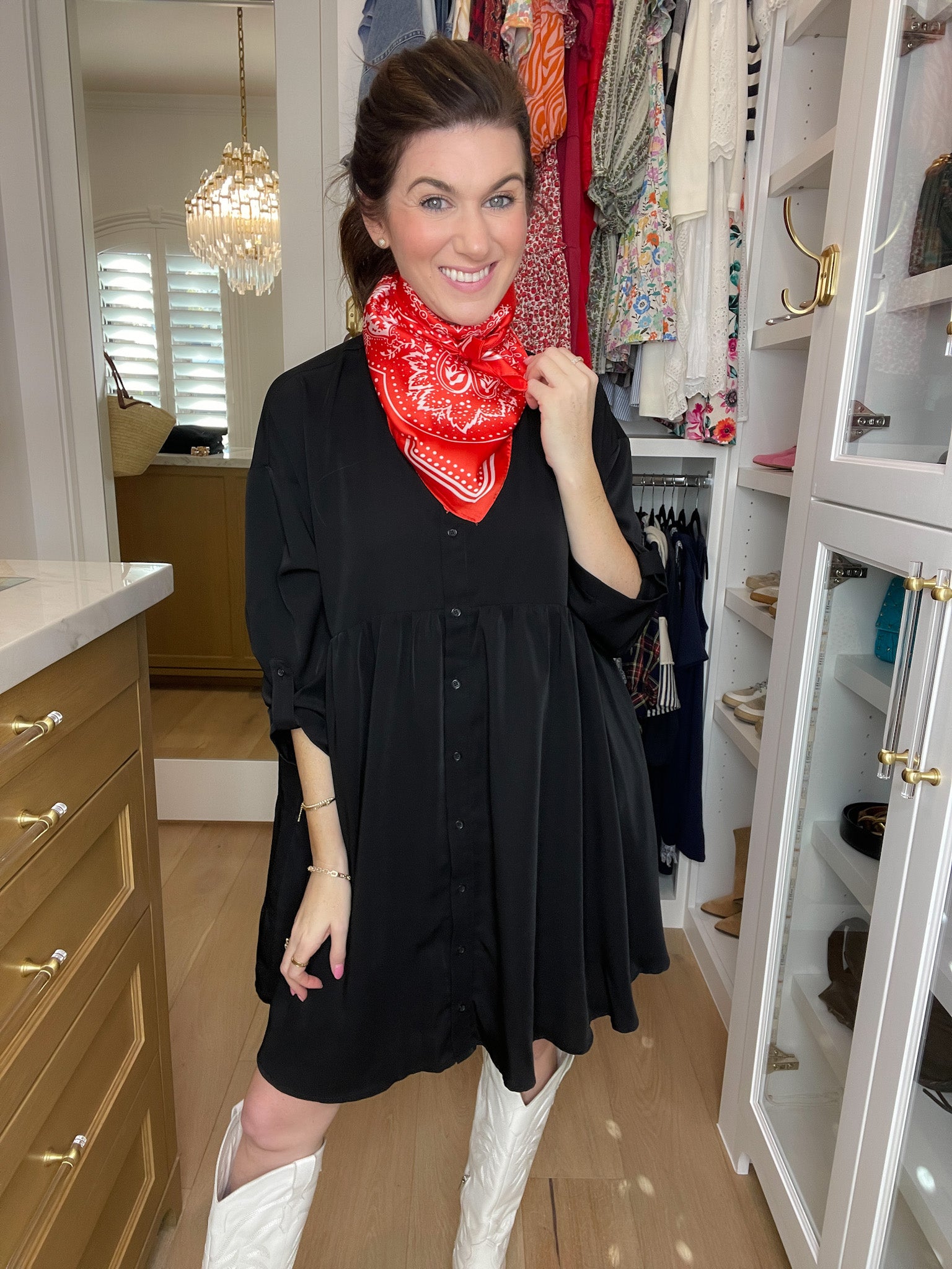 Midnight Grace Button Front Dress – Belles and Whistles Boutique